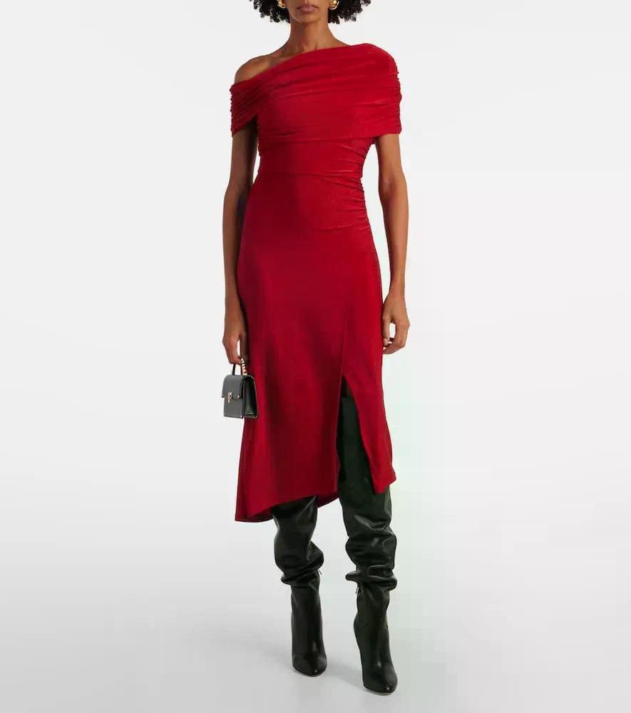 DIANE VON FURSTENBERG Diane von Furstenberg Agustin Lamé Midi Dress