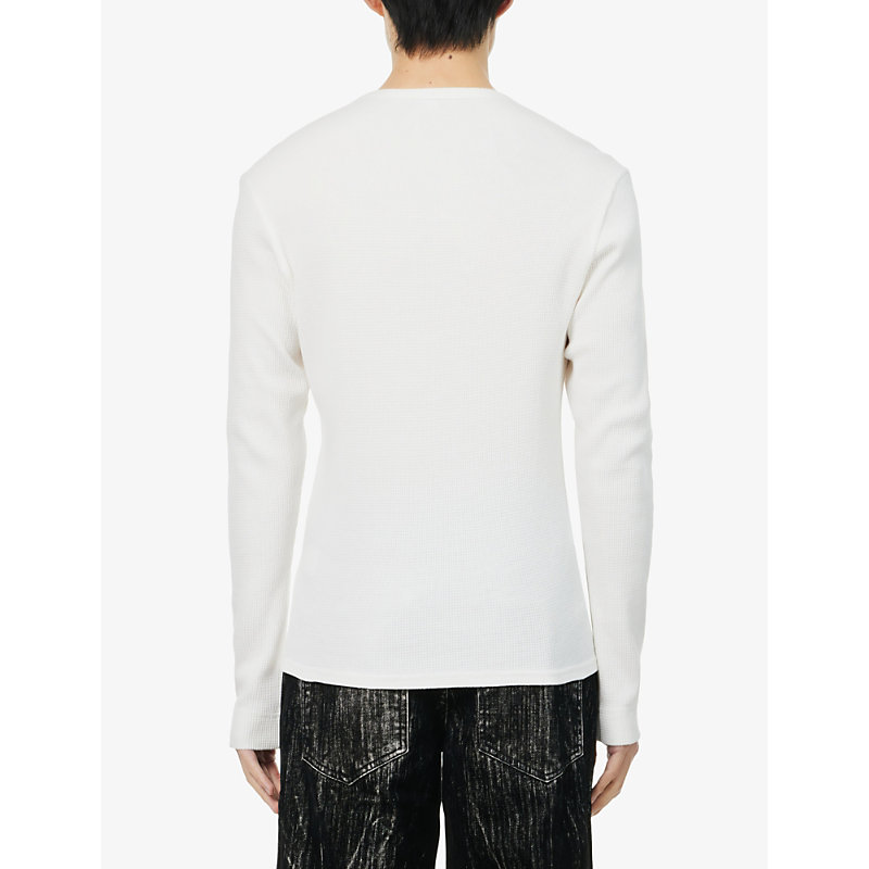 Jaded London Gothic Waffle Henley Long-Sleeves Regular-Fit Cotton