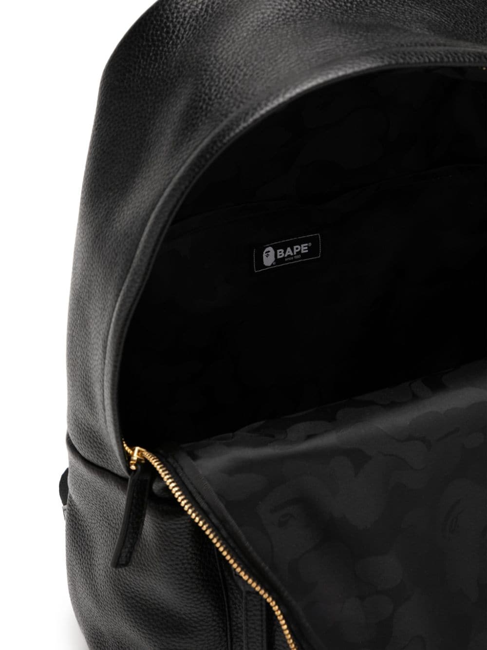 A Bathing Ape Leather Backpack - Black | Editorialist A Bathing Ape Leather Backpack - Black | Editorialist