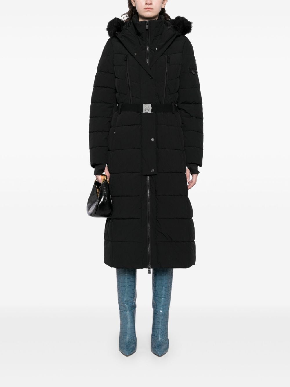 MICHAEL KORS MICHAEL Michael Kors Belted Maxi Scuba Coat