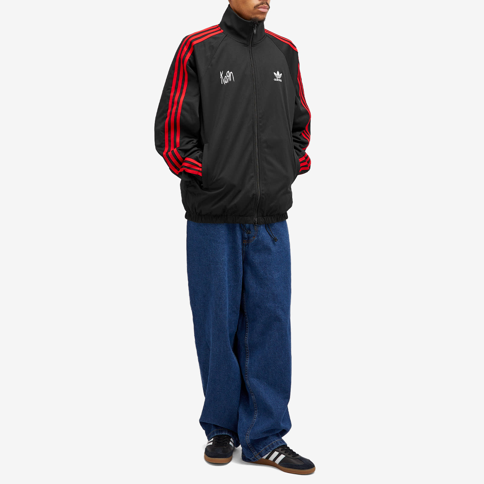  KORN TRACK TOP BLACK【XS】 Adidas X Korn Track Top - Black | Editorialist