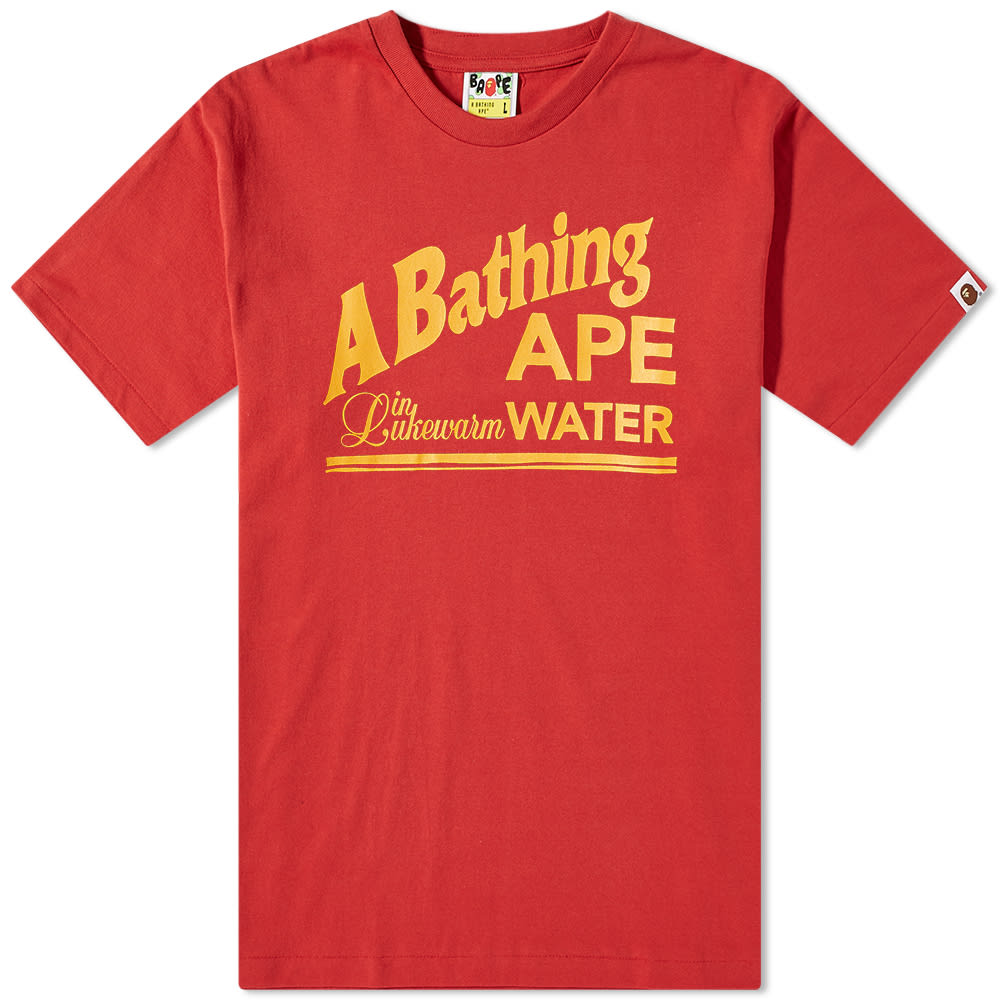 A Bathing Ape Archive Lukewarm Water T-Shirt In Red - 30% Off