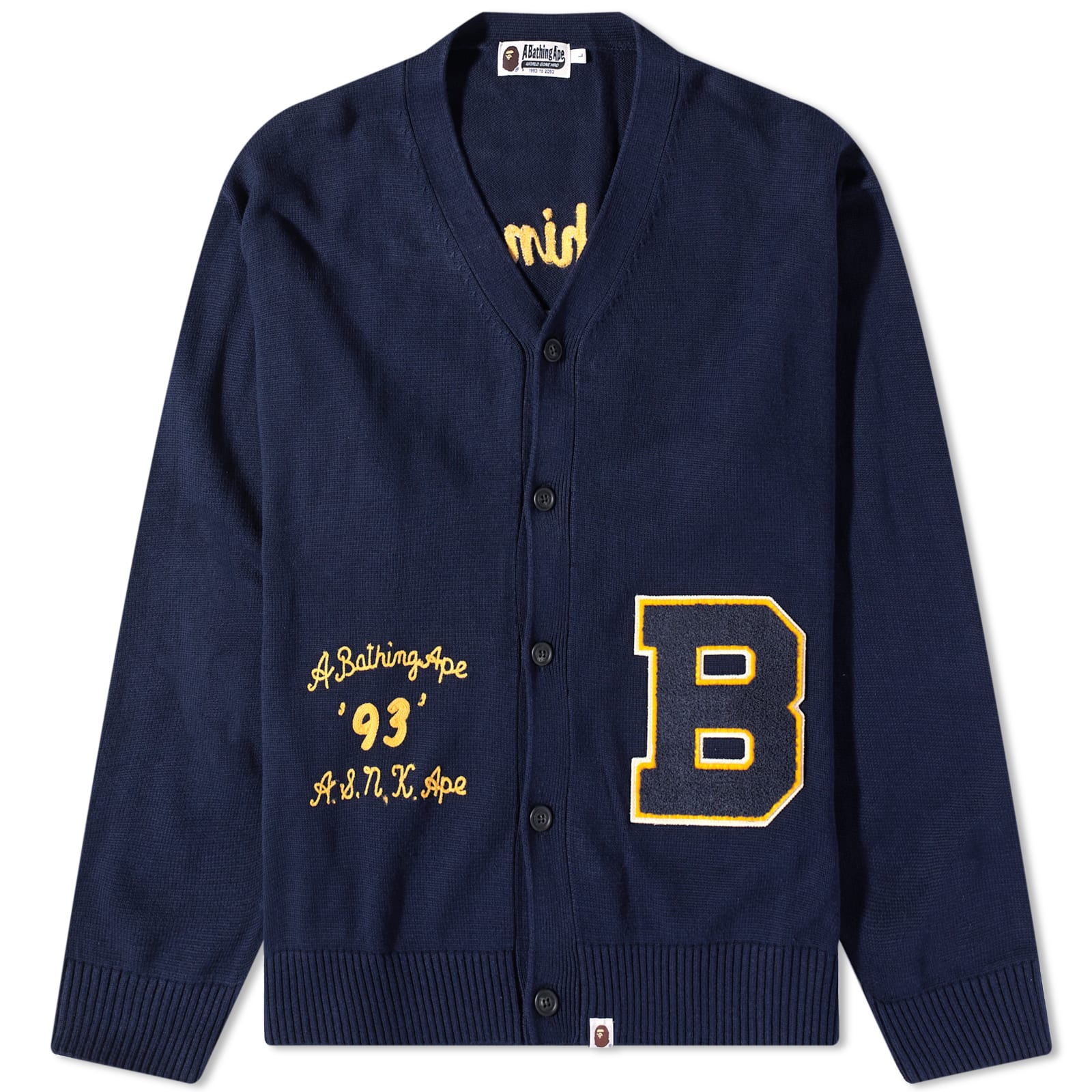 A Bathing Ape Knit Cardigan In Navy - 40% Off | Editorialist