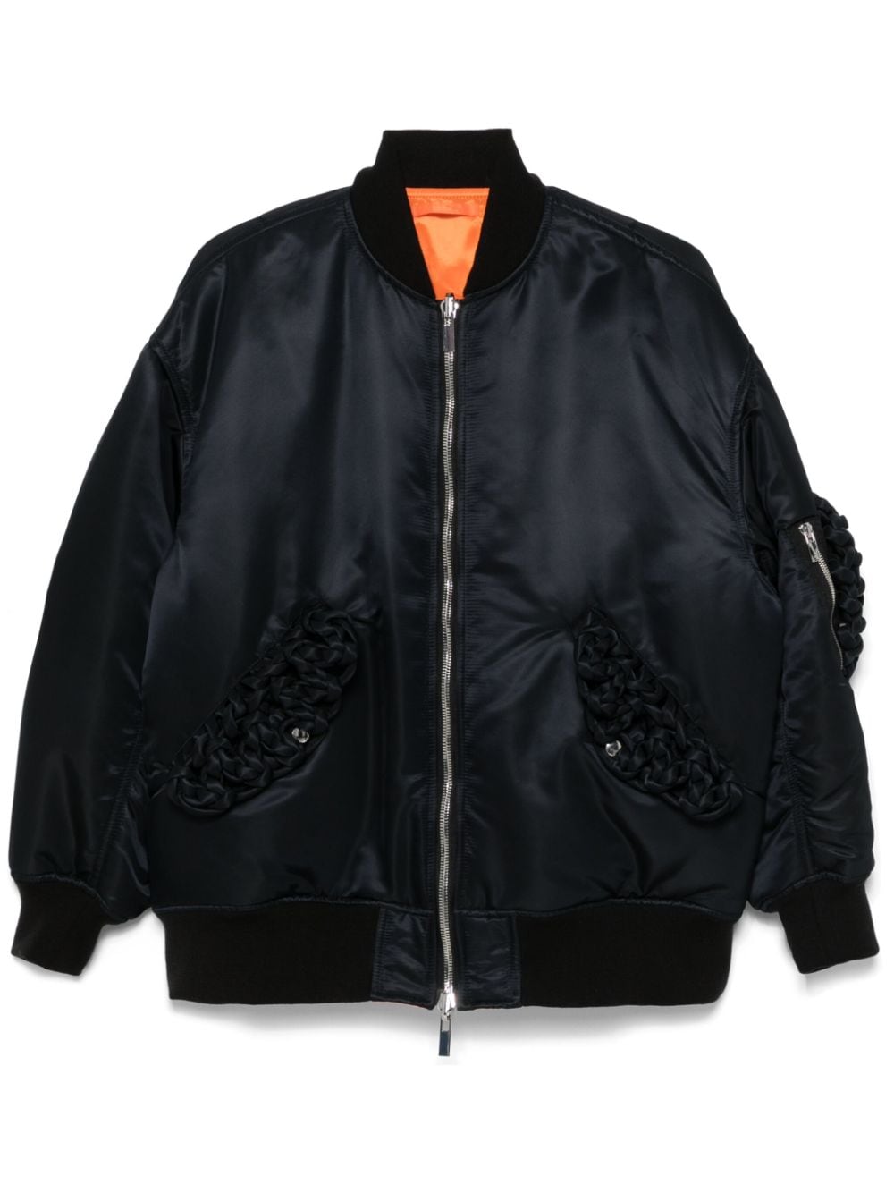 Noir Kei Ninomiya 3d-Detail Bomber Jacket In Black - 45% Off