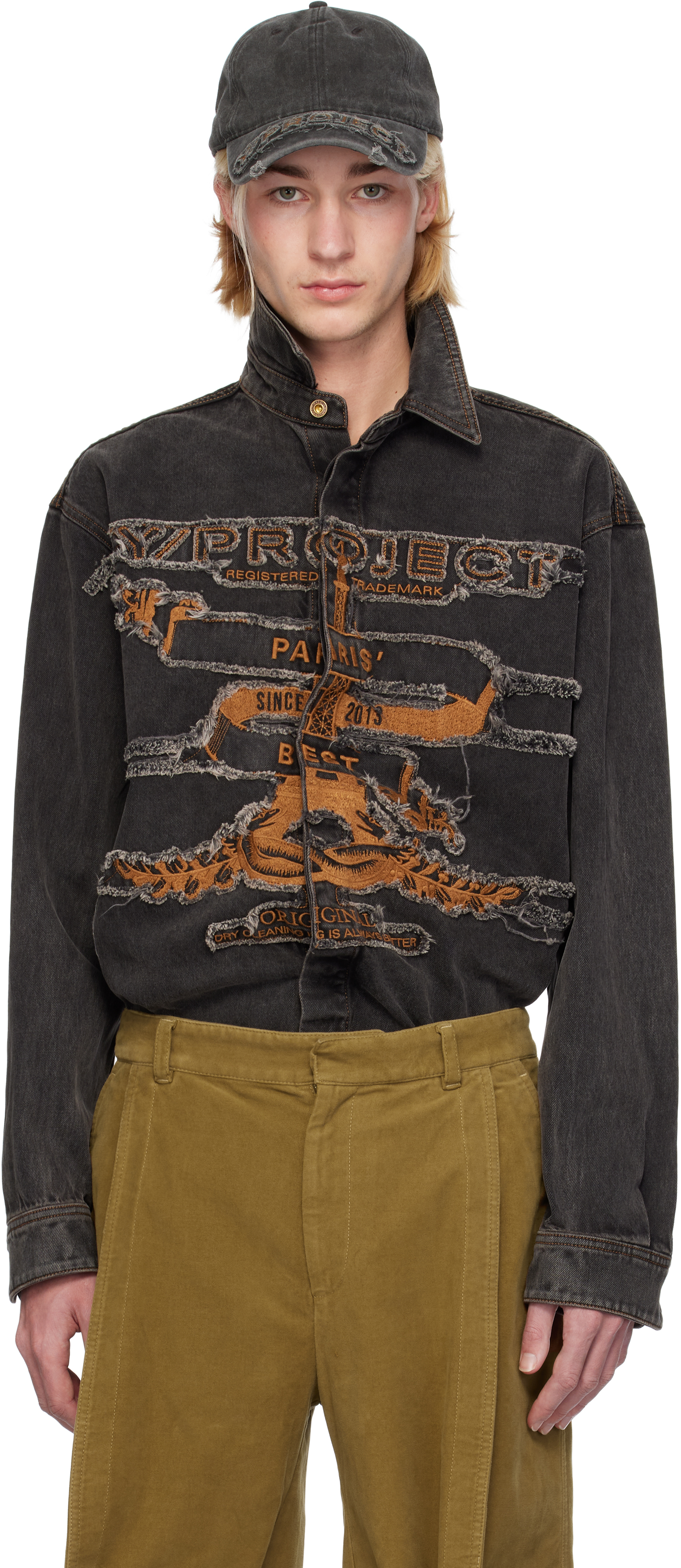 Y/Project Paris' Best Patch Denim Shirt In Black - 60% Off