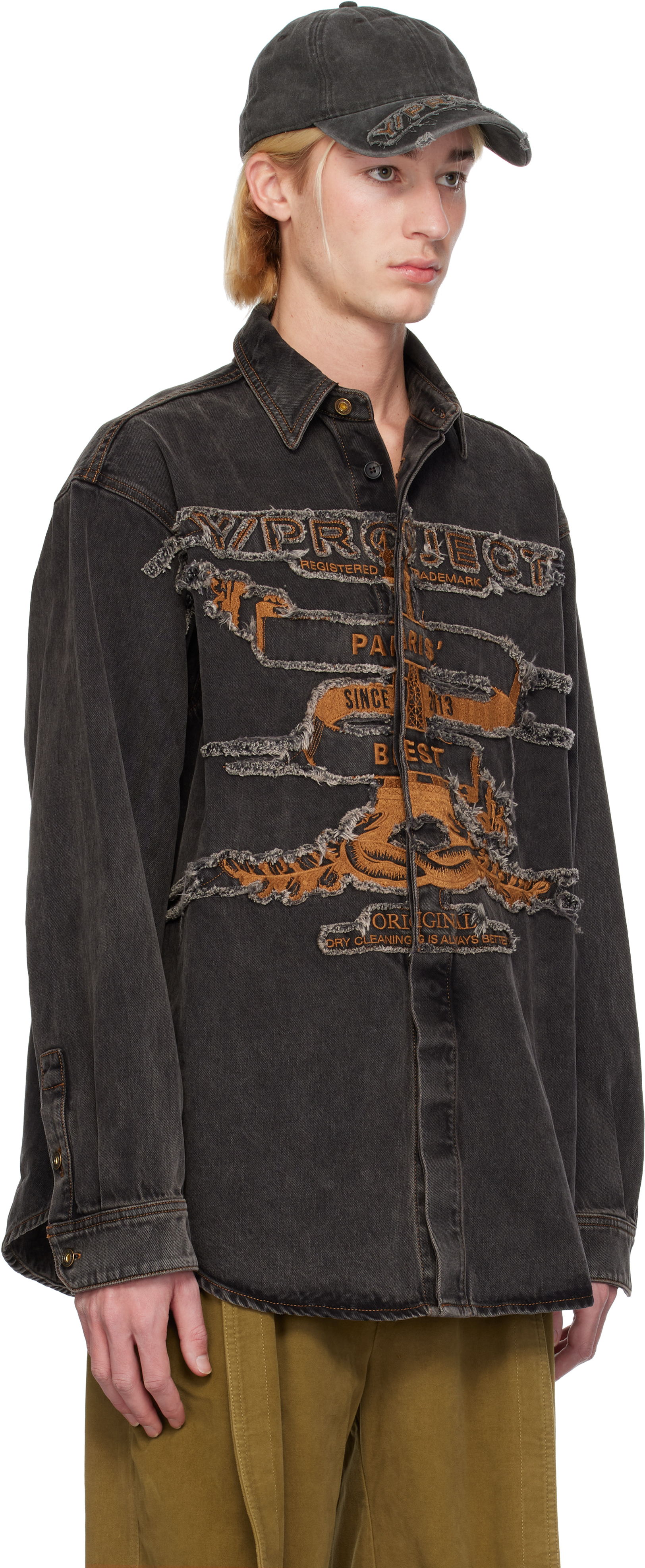 Y/Project Paris' Best Patch Denim Shirt In Black - 60% Off