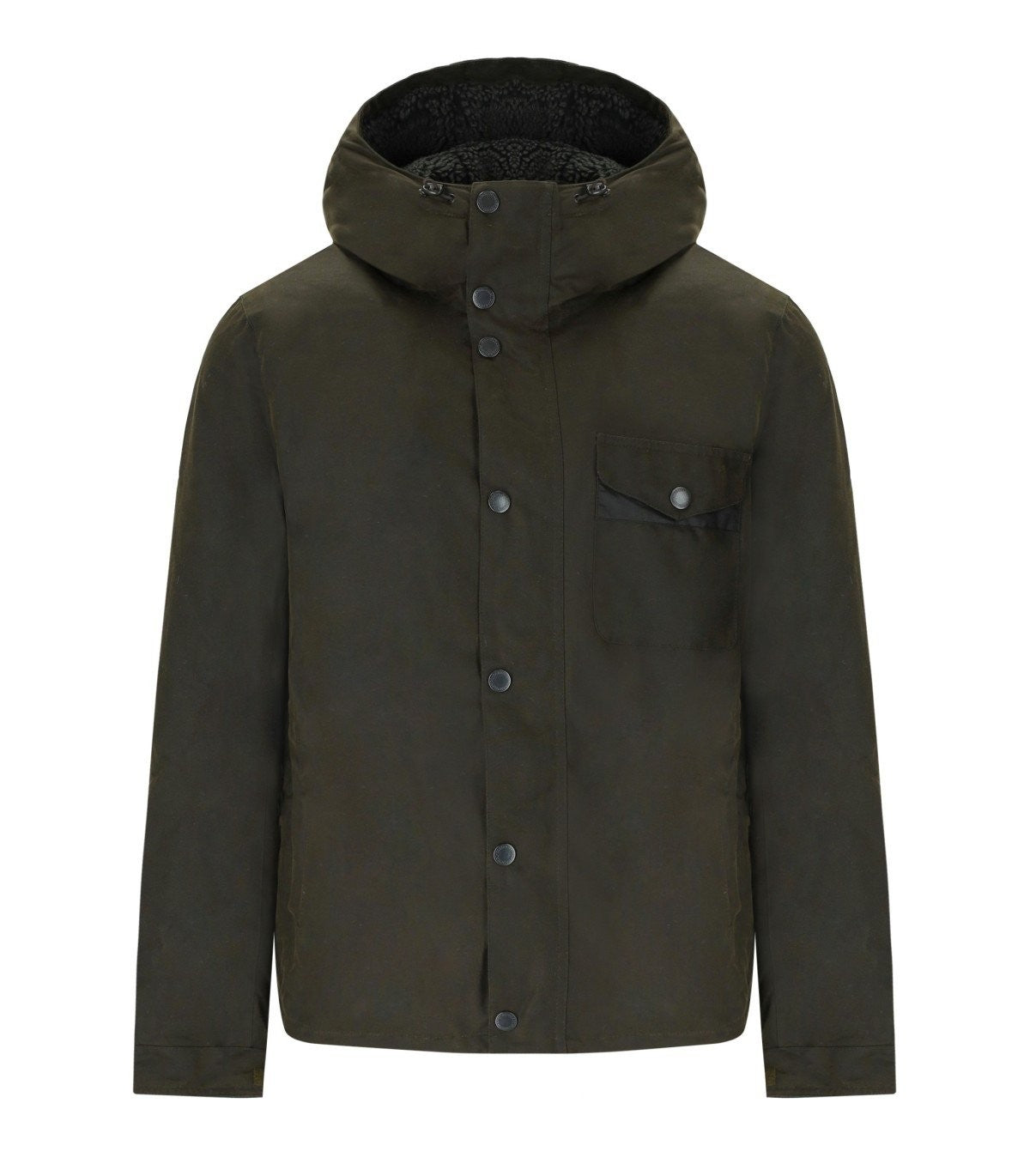 Barbour Kevlar Waxed Cotton Hooded Jacket In Green 18% Off