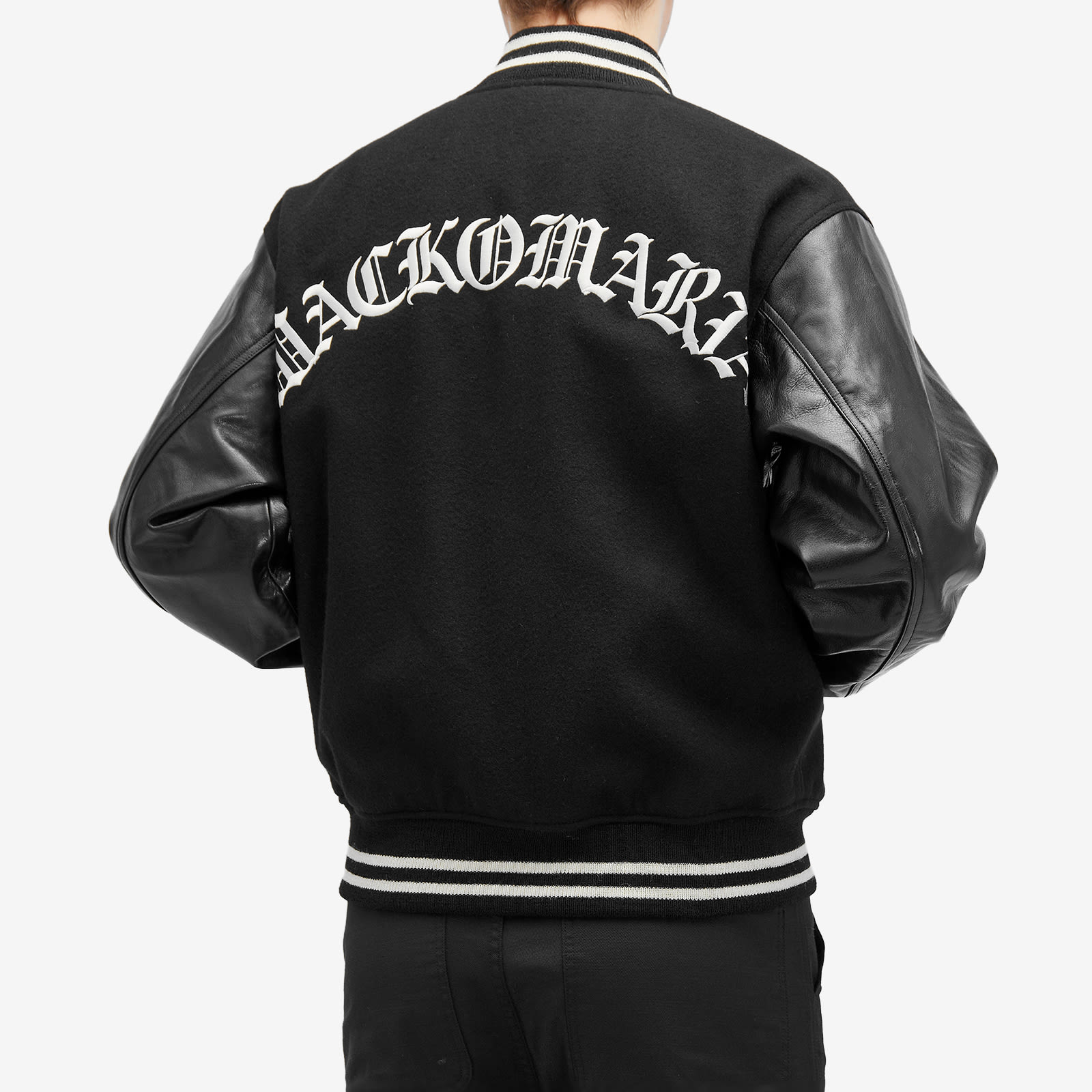 Wacko Maria Type-2 Leather Varsity Jacket In Black - 70% Off