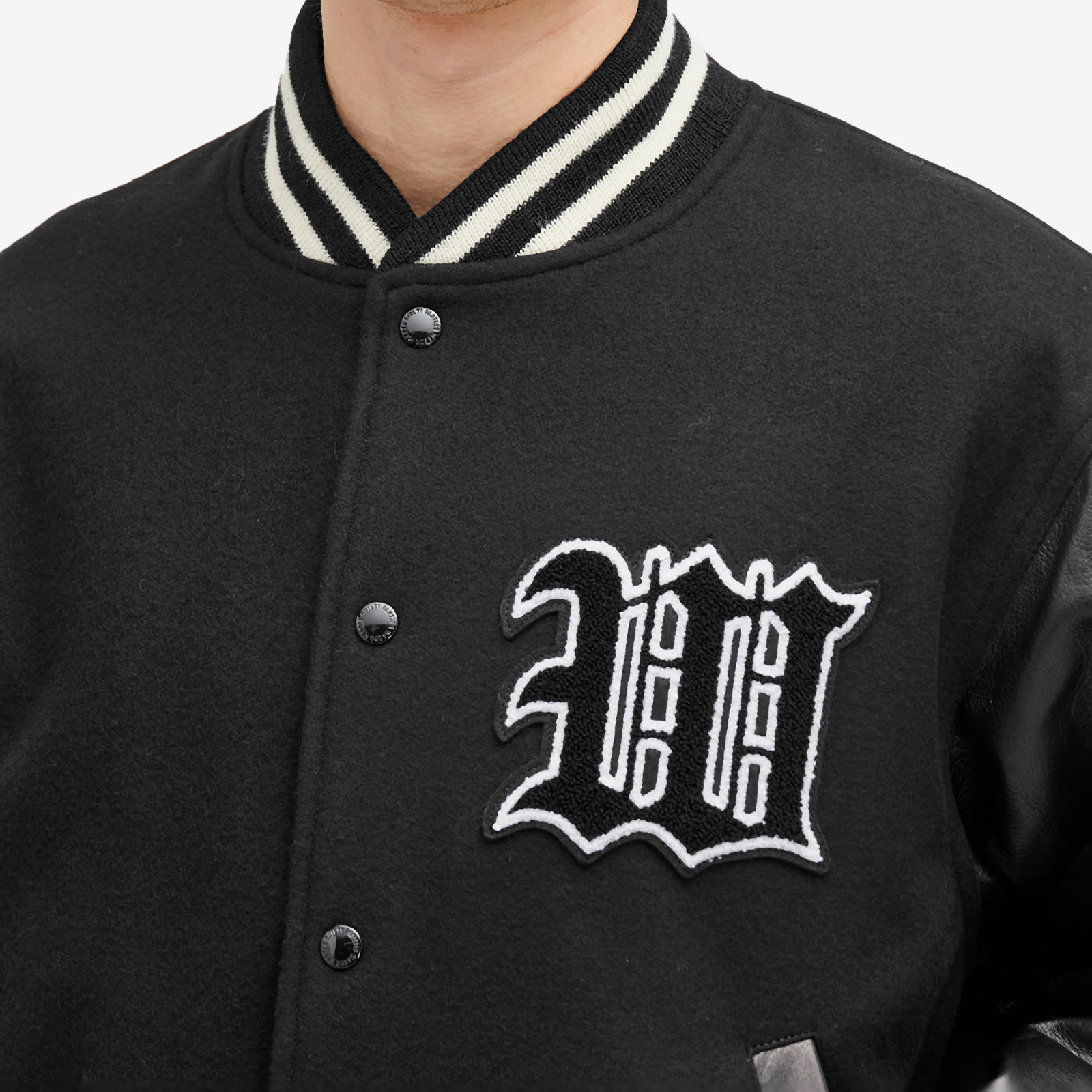 Wacko Maria Type-2 Leather Varsity Jacket In Black - 70% Off