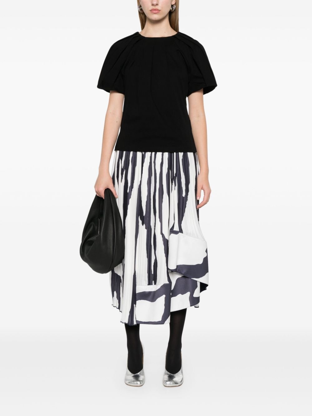 LANVIN Lanvin Zebra-Print Pleated Midi Skirt