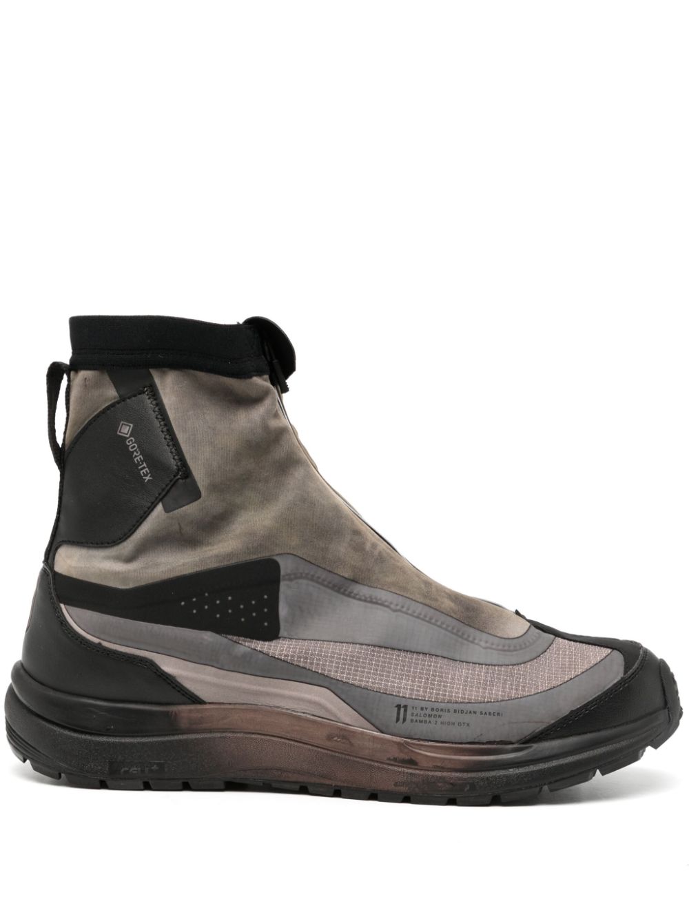 Boris Bidjan Saberi 11 Zip-Up Hi-Top Sneakers - Grey | Editorialist