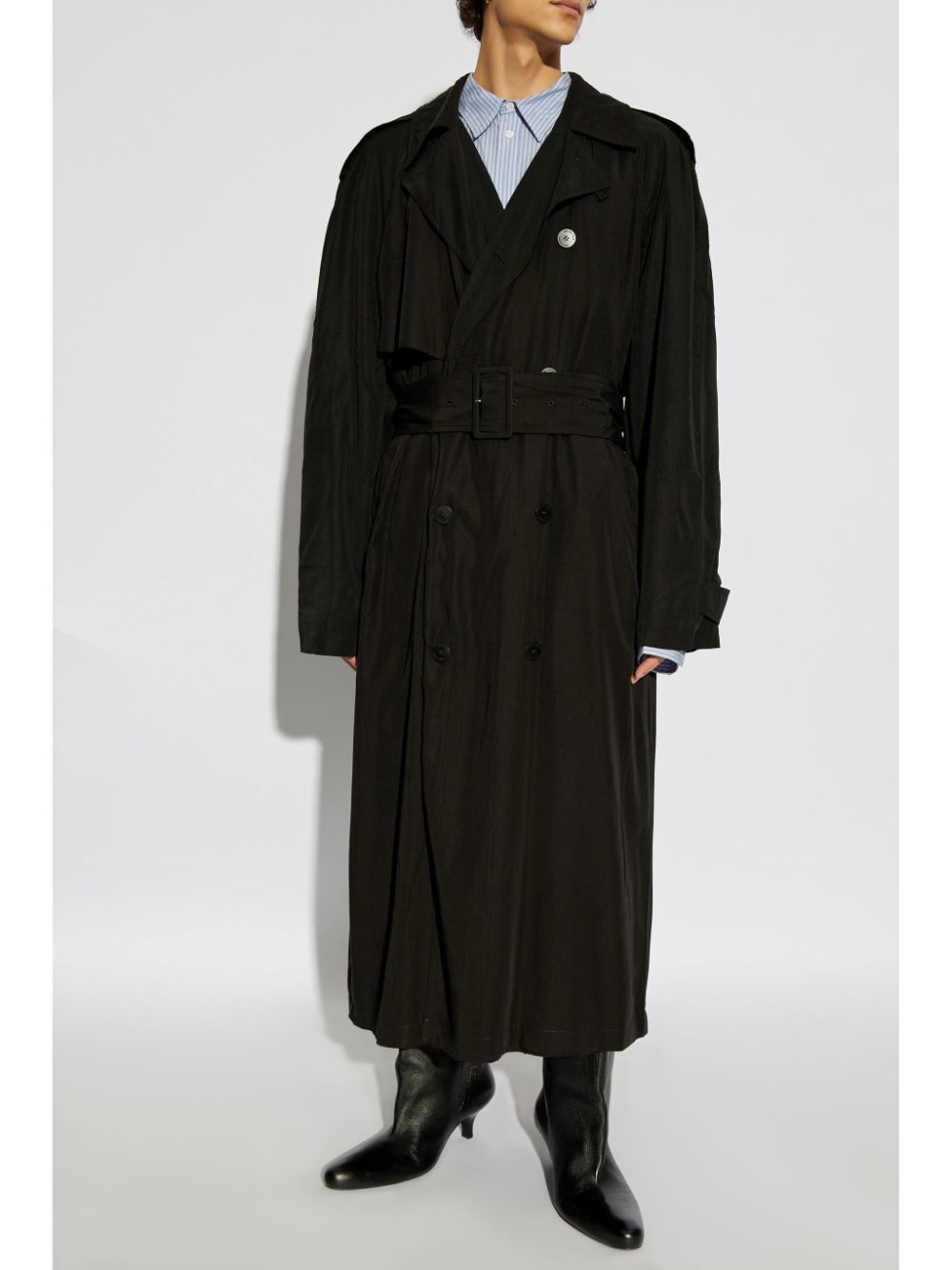 Dsquared2 Leather Belted Trench Coat In Black - 20% Off | Editorialist