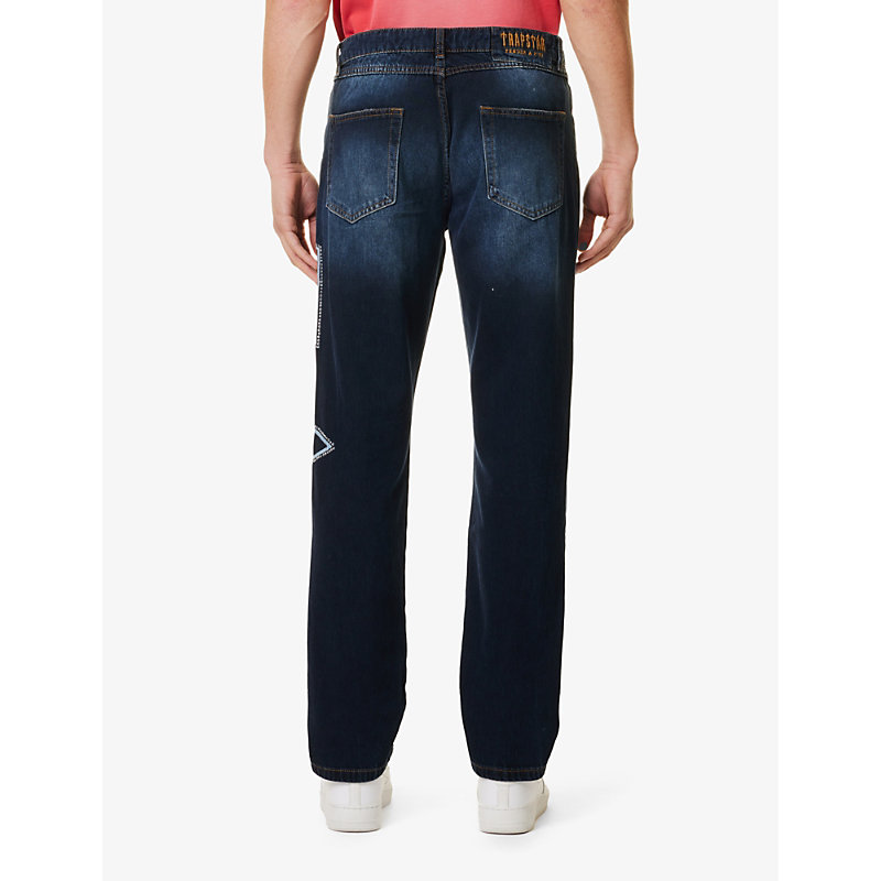 Trapstar Star Diamante Embellished Straight-Leg Denim Jeans