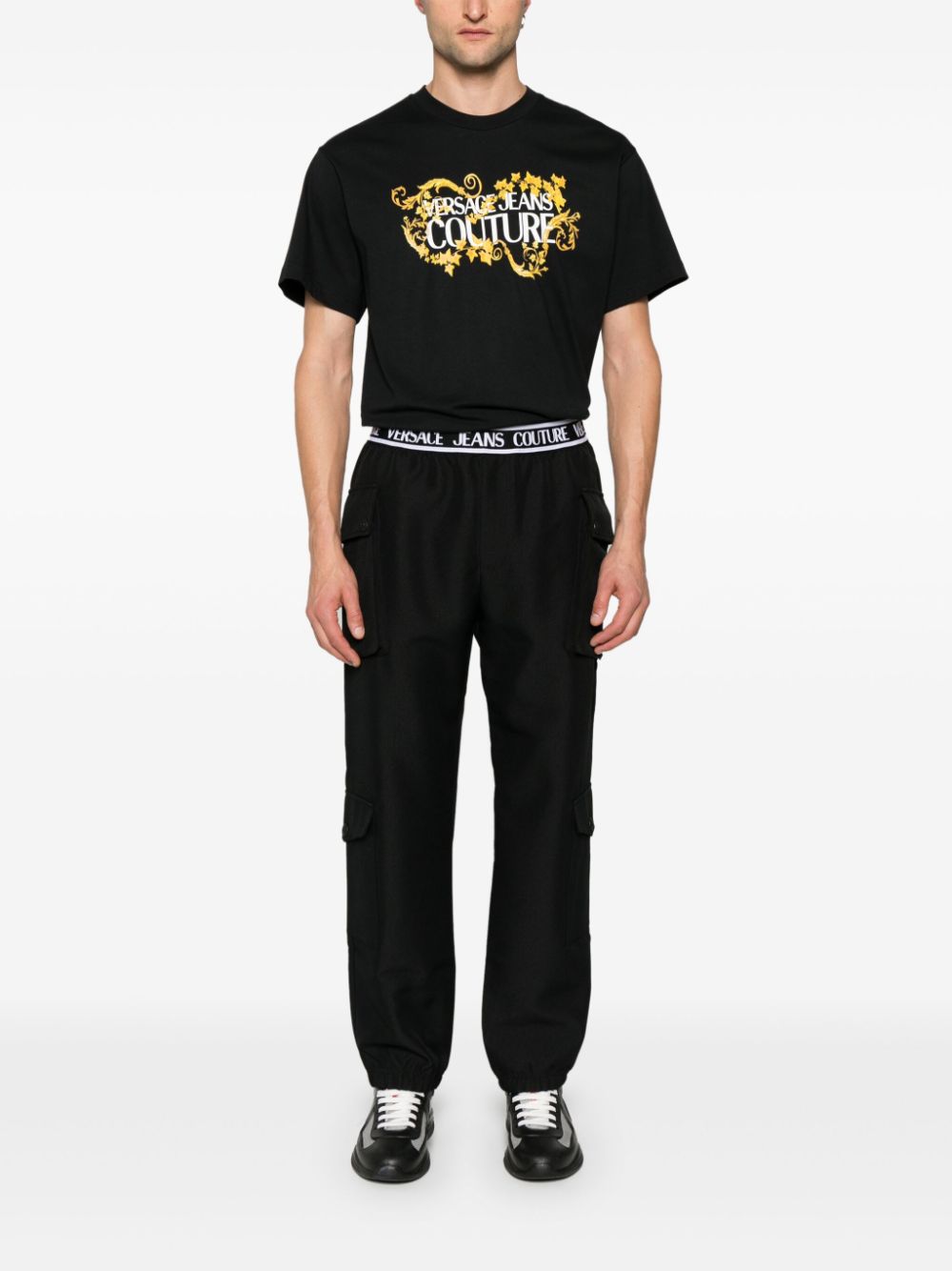 VERSACE Versace Jeans Couture Logo-Waistband Cargo Trousers