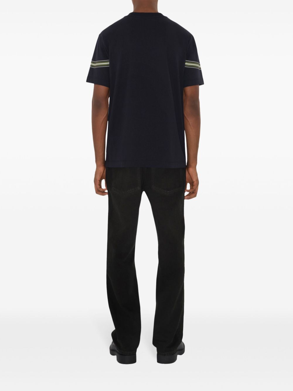 Burberry Striped Cotton T-Shirt - Blue - 50% Off | Editorialist