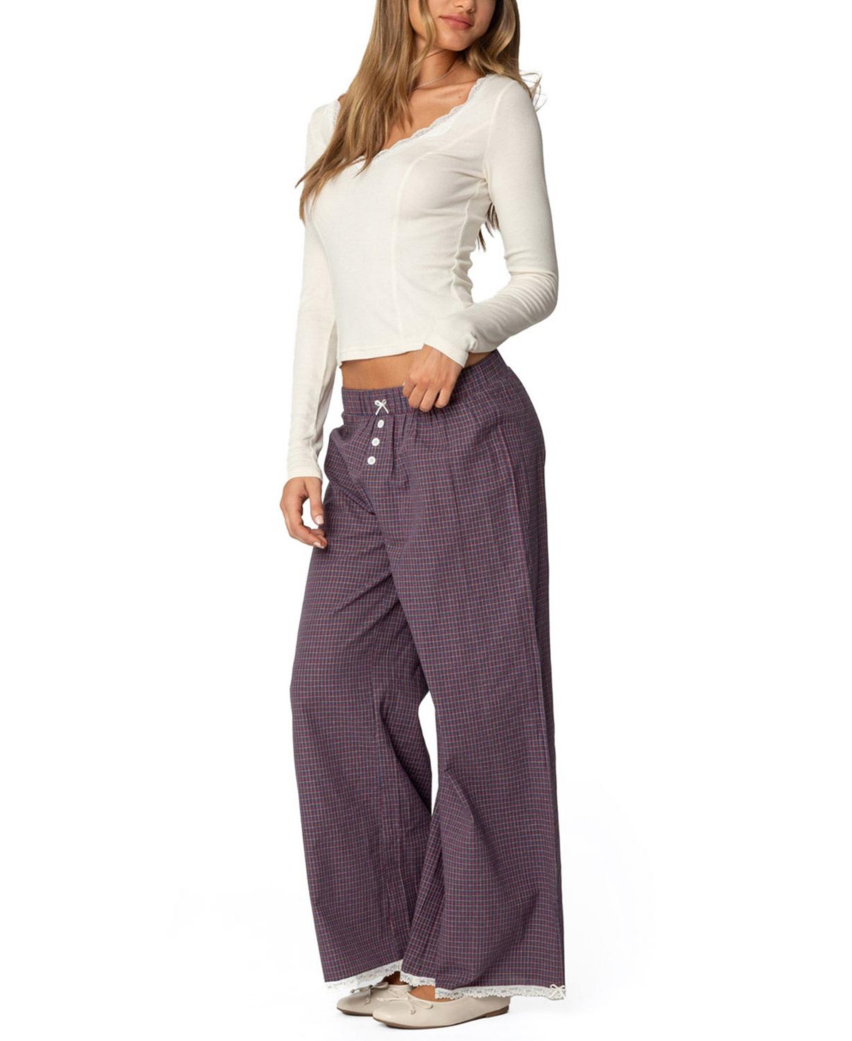 EDIKTED Edikted Dakota Plaid Pants