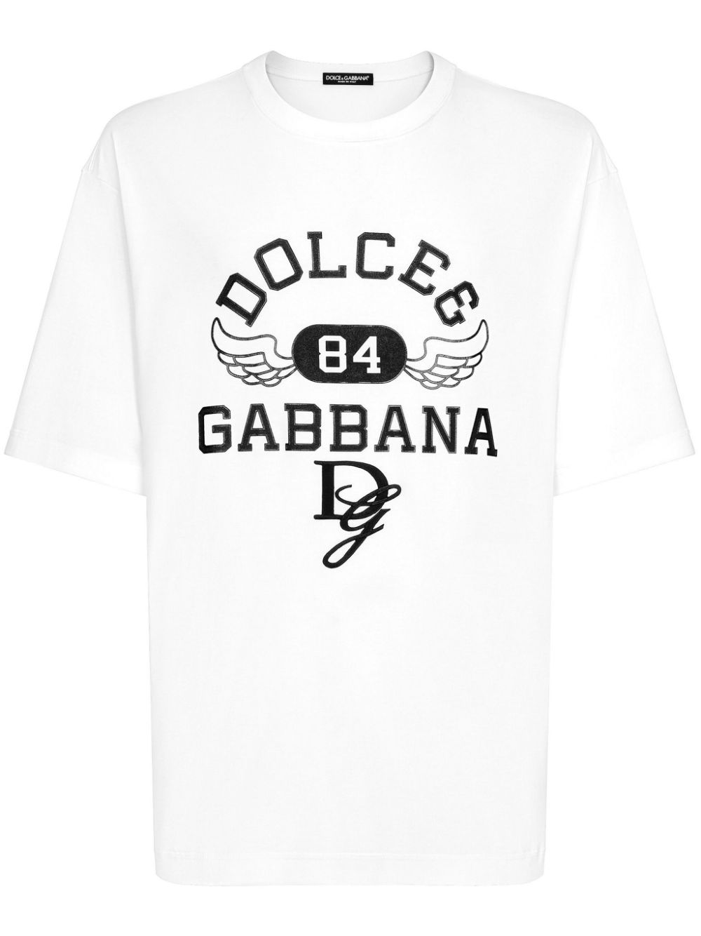 希少✨DOLCE & GABBANA ホワイトバード ピケ ポロTシャツ 50 Cotton T-shirt with embroidery in White for Men | Dolce&Gabbana®