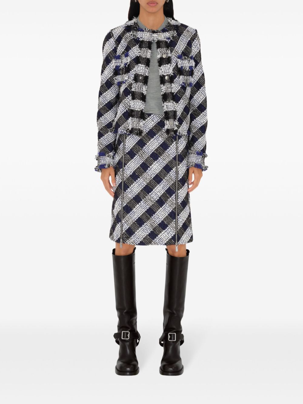 BURBERRY Burberry Check Tweed Mini Skirt