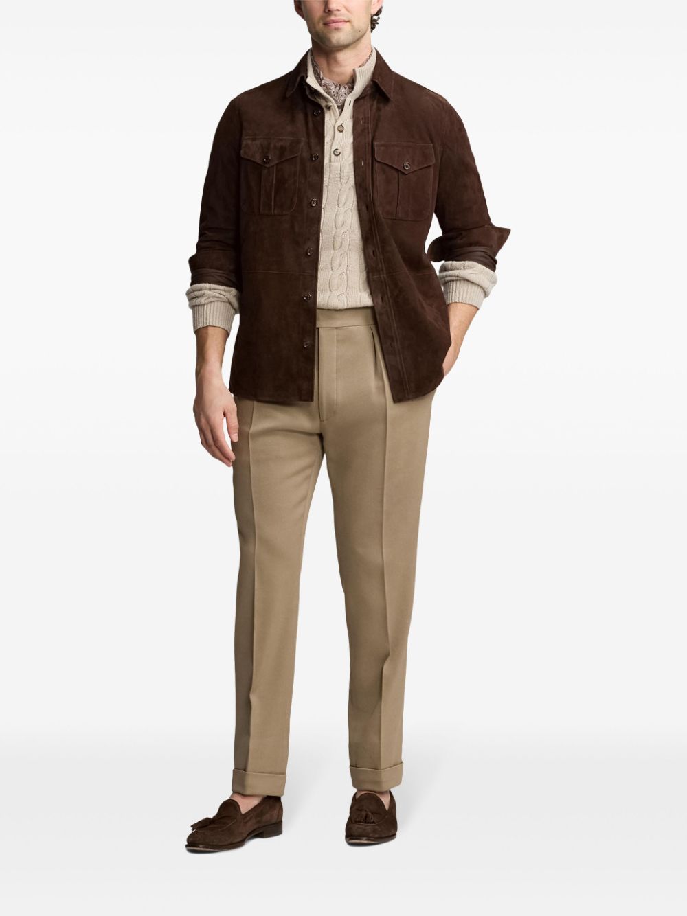 RALPH LAUREN PURPLE LABEL barron suede shirt jacket