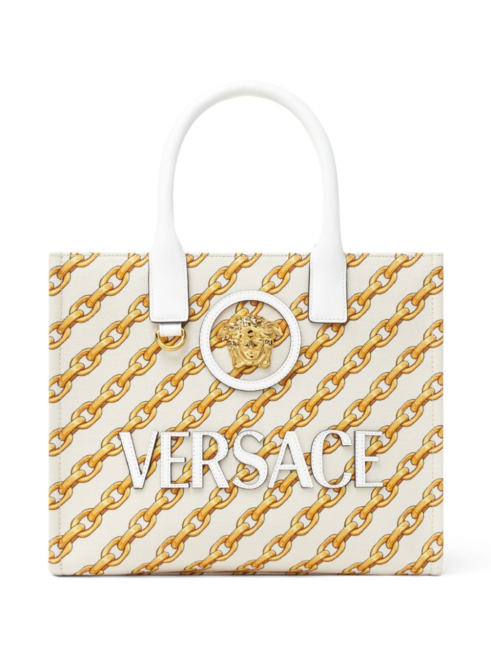 VERSACE Versace La Medusa Small Chain Stripes Tote