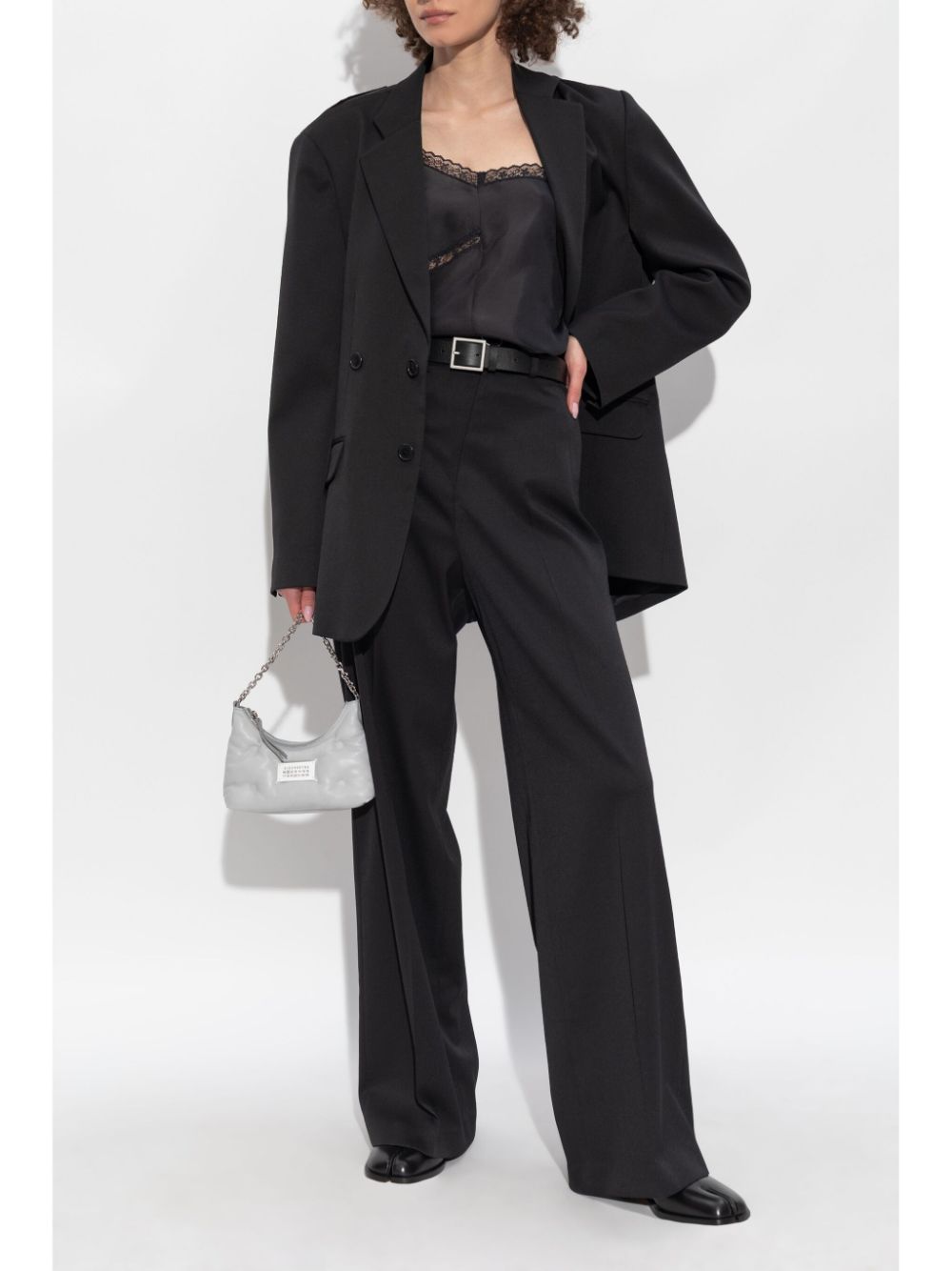 MAISON MARGIELA MM6 Maison Margiela Lace Detail Silk Top