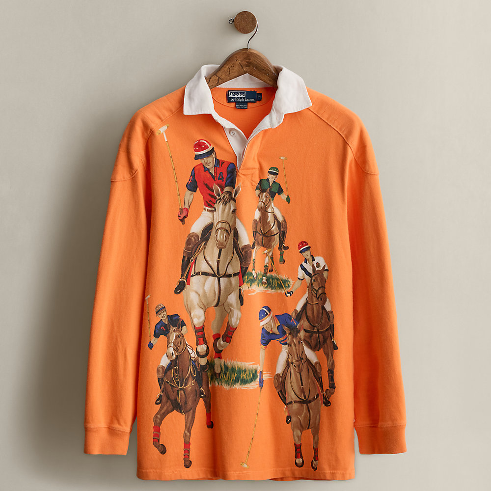 Ralph Lauren 2005 Five Horsemen Rugby Shirt Size - Orange