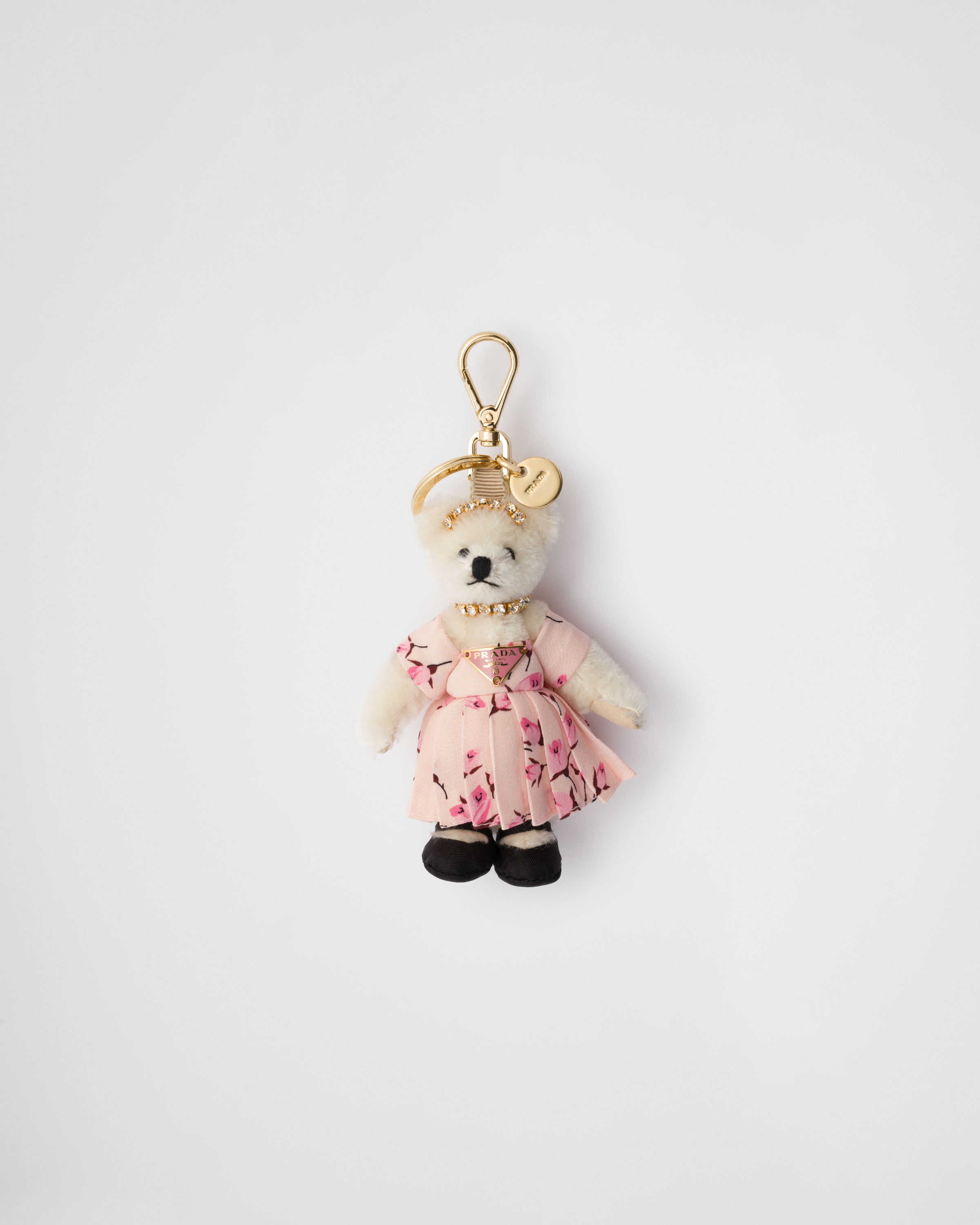 Prada Teddy Bag Charm - White | Editorialist