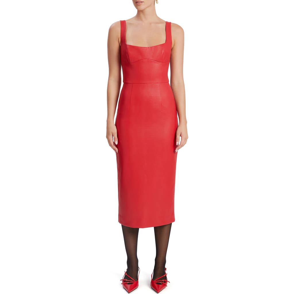 Bardot Kassy Faux Leather Sheath Dress - Famous Red | Editorialist