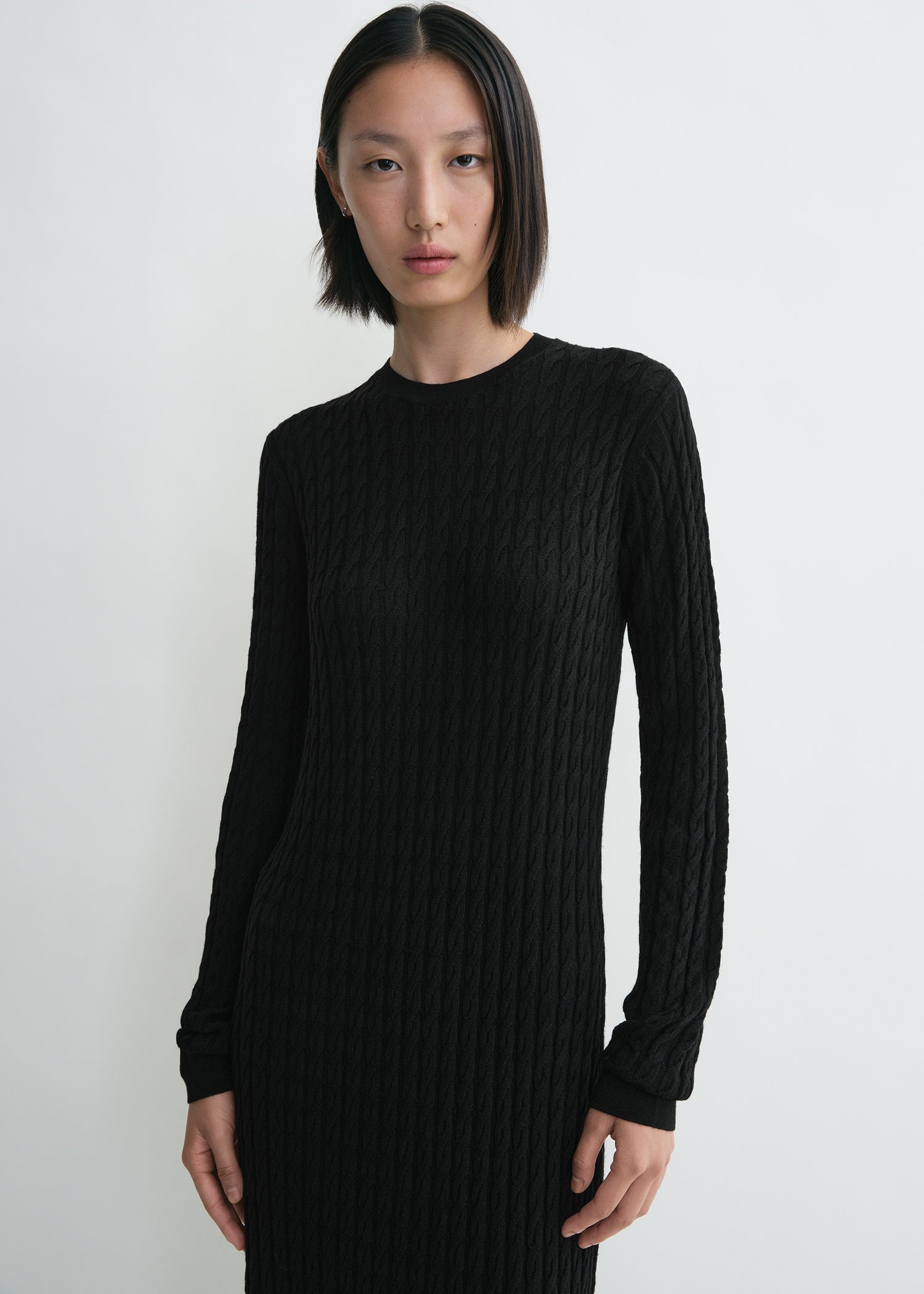 toteme cable knit dress - Black Coveti