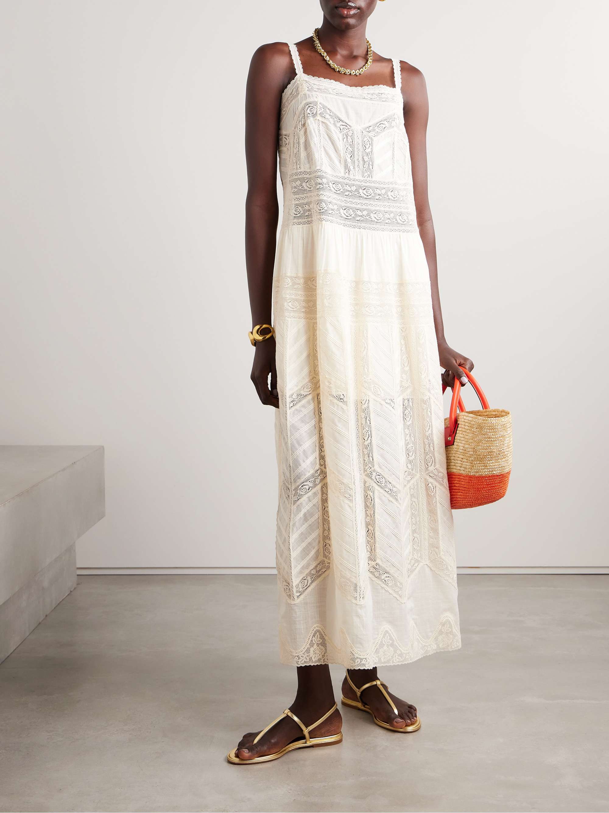Zimmermann Acacia Lace-Trimmed Cotton-Voile Maxi Dress In Cream - 40% Off |  Editorialist