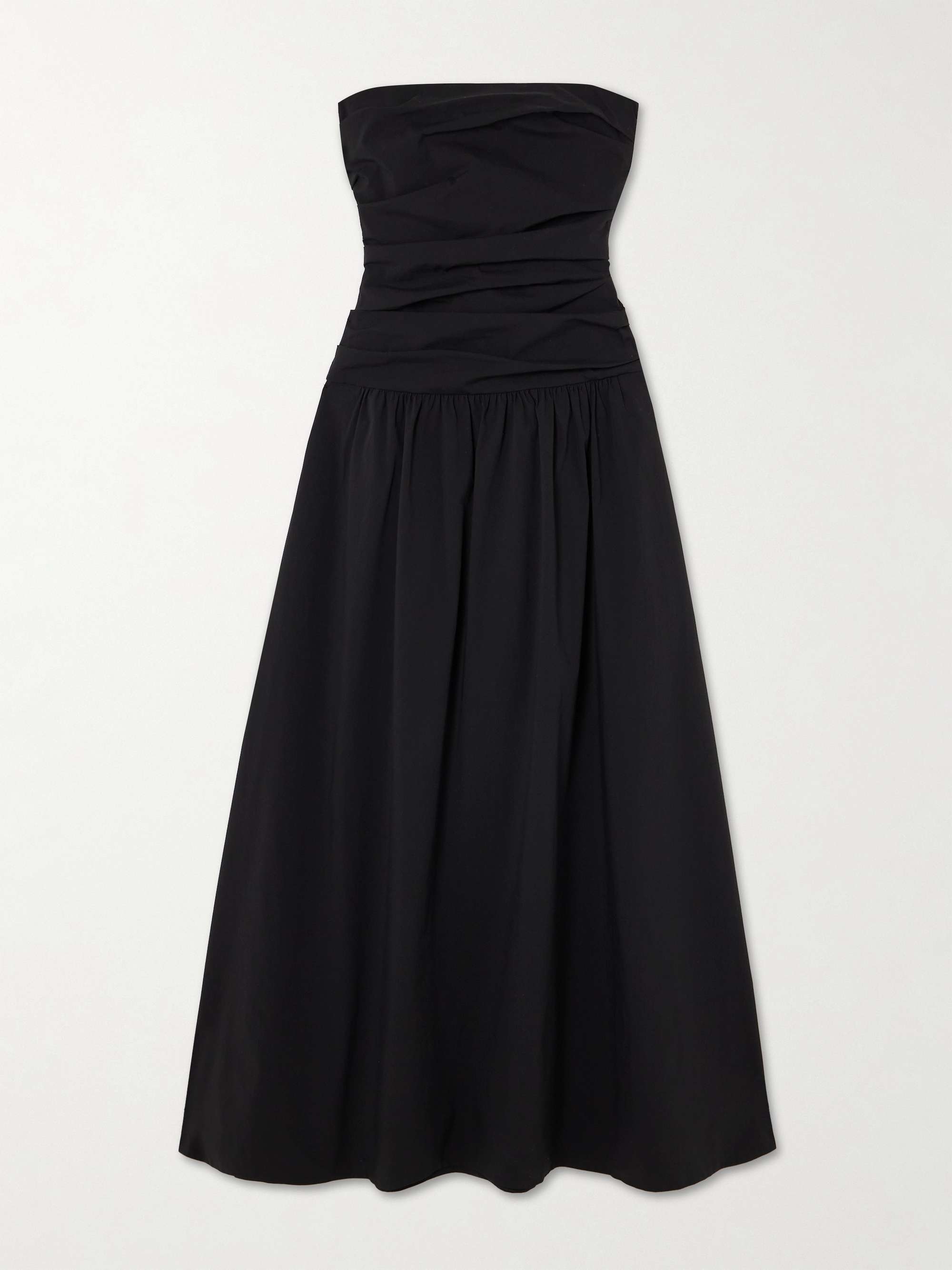 black cotton strapless dress COTTON STRAPLESS DRESS MODEL 3 - RULA