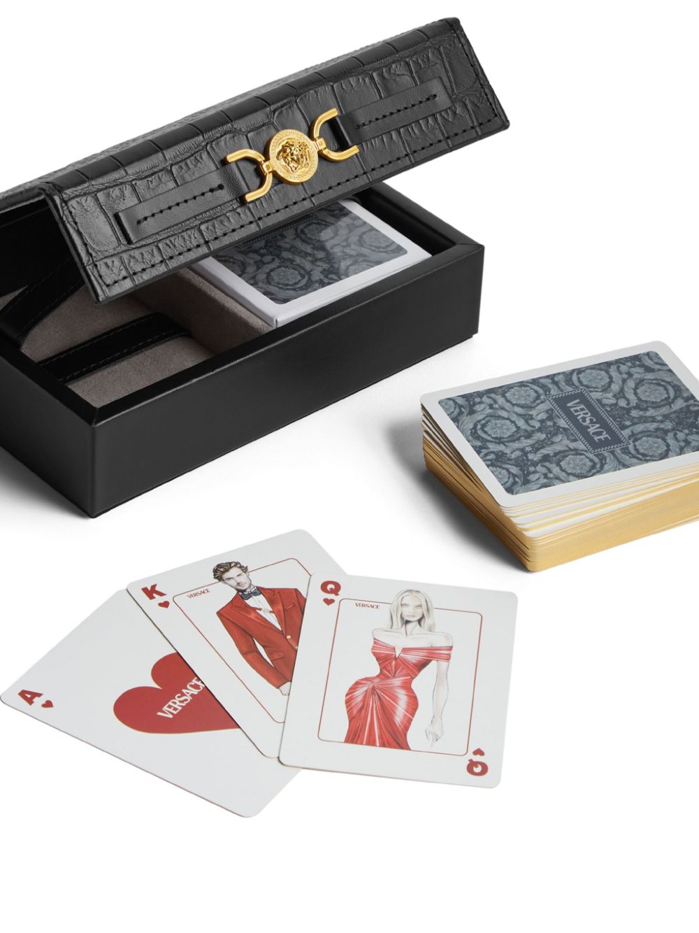 Versace Medusa '95 Playing Cards Set In Black - 50% Off | Editorialist