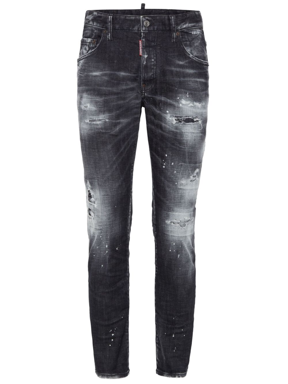パンツ DSQUARED2 coating skinny denims black Paint Splattered Skater Jean - Black - PureAtlanta.com