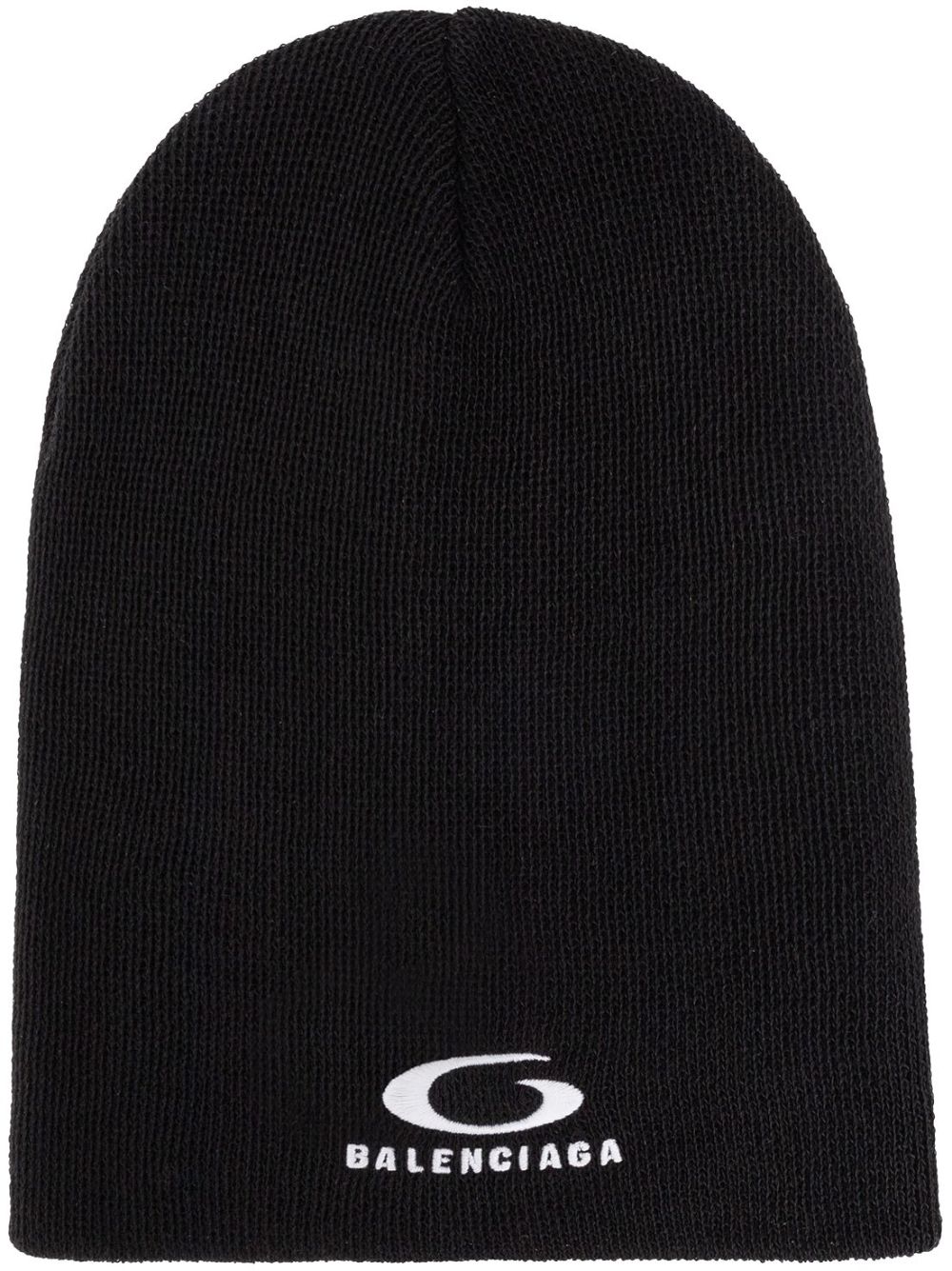 Balenciaga Embroidered-Logo Beanie - Black | Editorialist