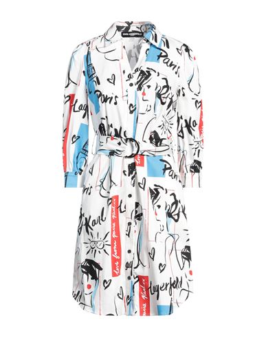 karl lagerfeld white shirt dress KARL LAGERFELD Paris Women's Sportswear Dress, White/Blithe Bl Multi, XX-Small at Amazon Women's Clothing store