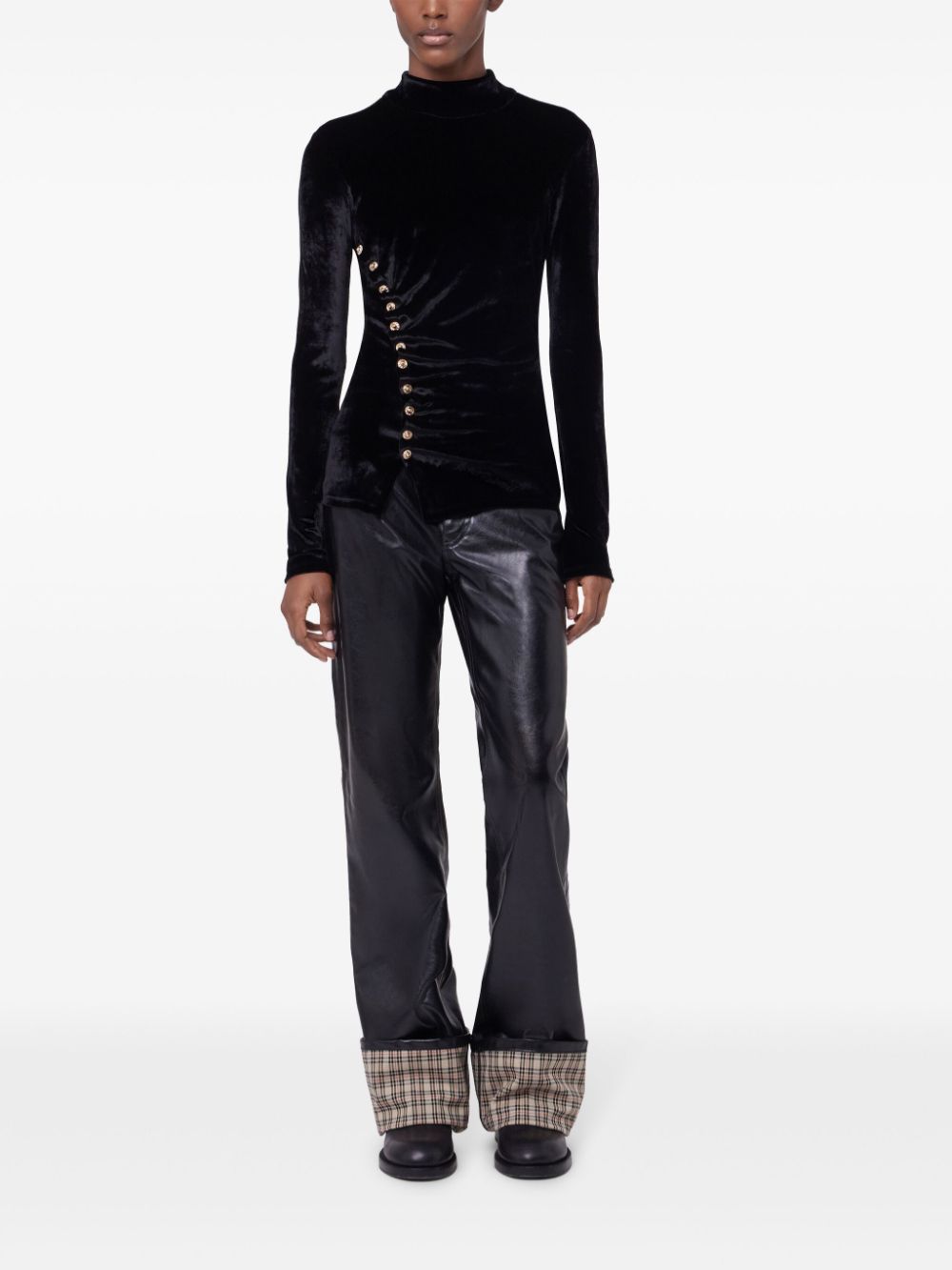 PACO RABANNE Rabanne Draped Velvet Top