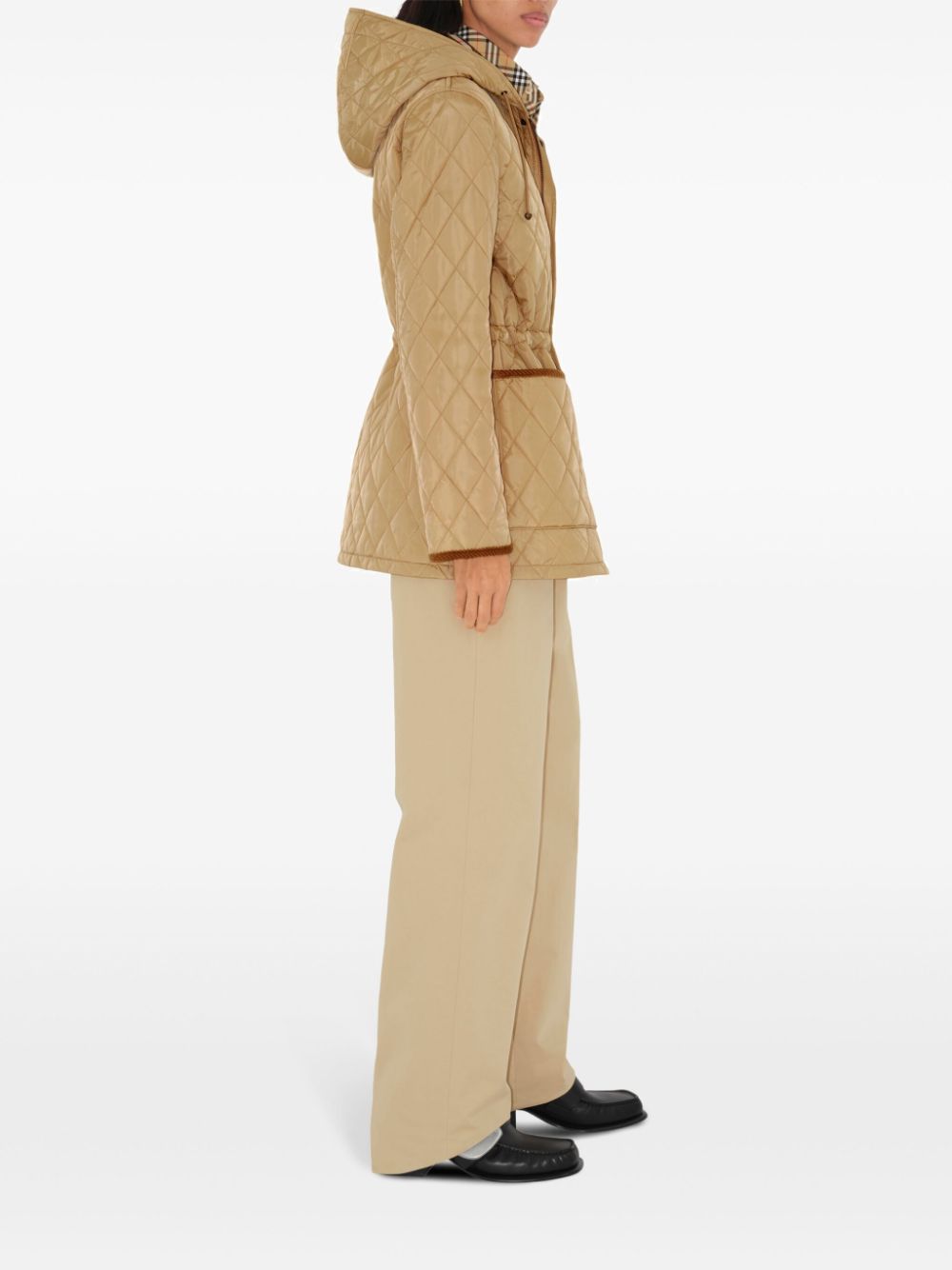 BURBERRY Burberry Quilted Nylon Parka with Check Lining
