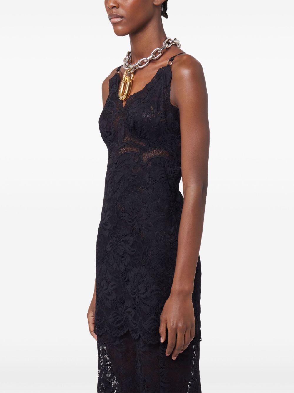 asos design lace insert ruffle back midi prom dress Rent ASOS DESIGN Lace Insert Ruffle Back Midi Dress main image 1