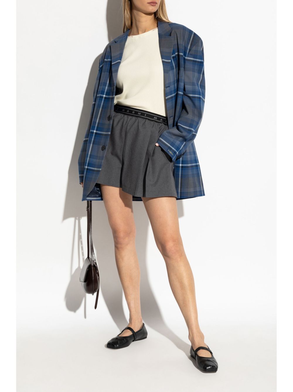 MARNI Marni Pleated Thigh-Length Shorts