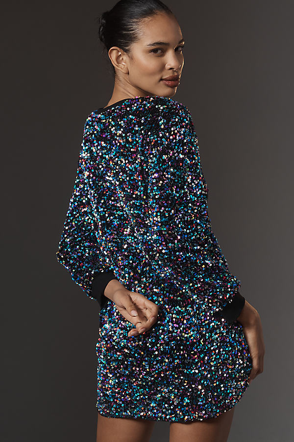 princess polly baby blue dress Anthropologie Velvet Sequin Mini Shift Dress In Black - 32% Off