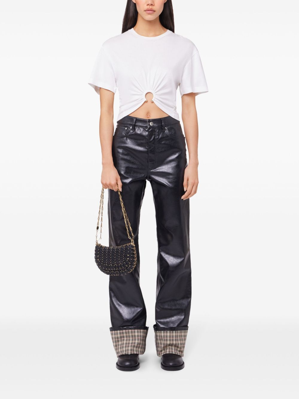 PACO RABANNE Rabanne Faux-Leather Flared Trousers
