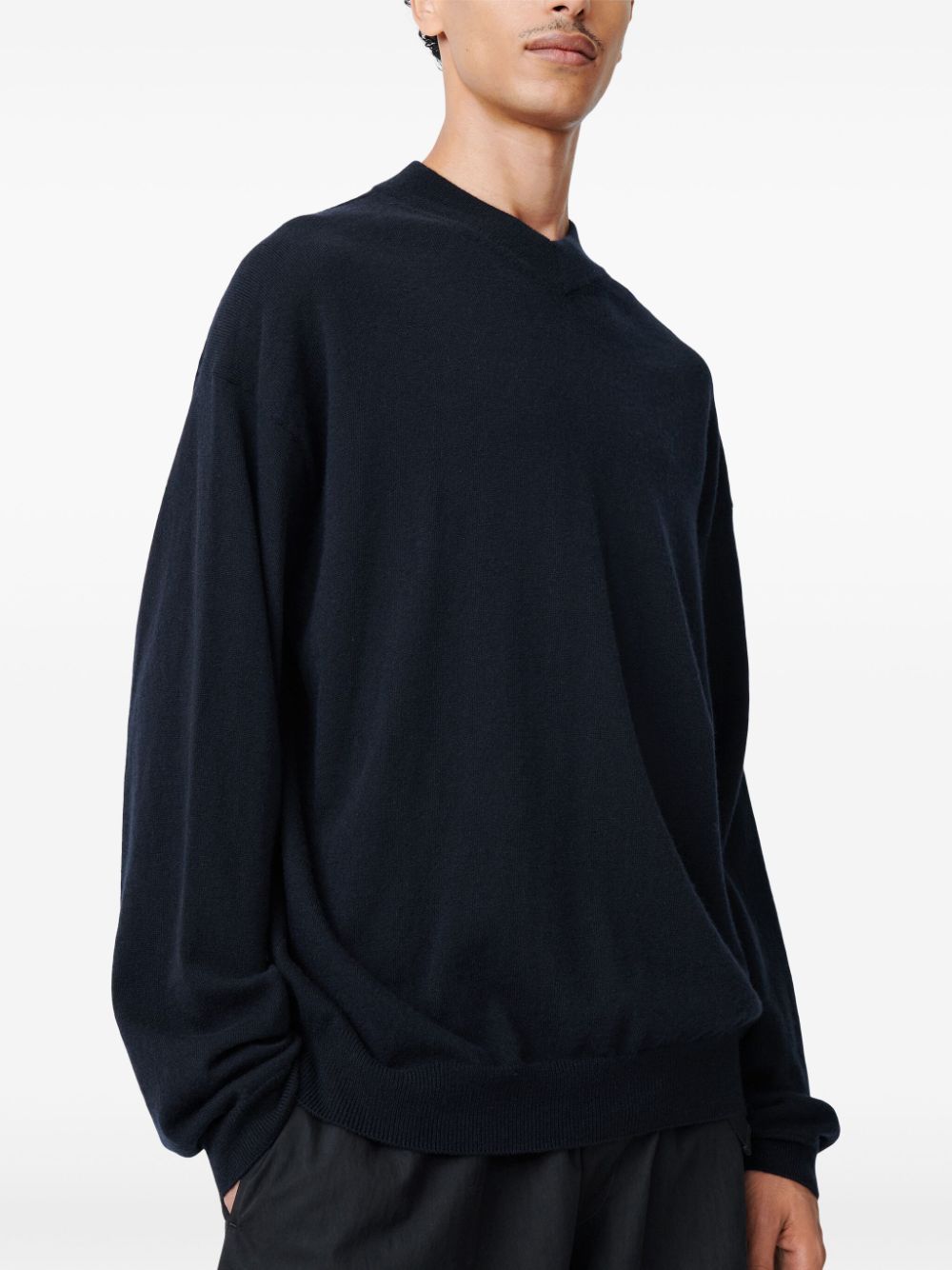 ニット+セーター STUDIO NICHOLSON/KNITTED JUMPER Studio Nicholson Roth Knit Jumper In Blue - 61% Off | Editorialist
