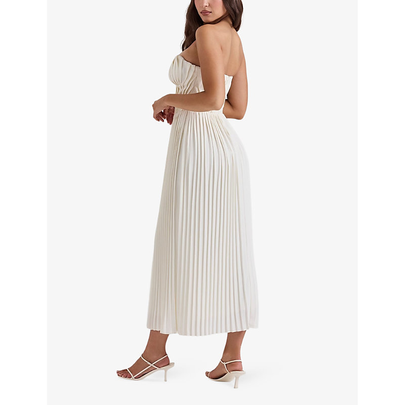House OF CB Amorata Pleated Woven Maxi Dress - Ivory House OF CB Amorata Pleated Woven Maxi Dress - Ivory