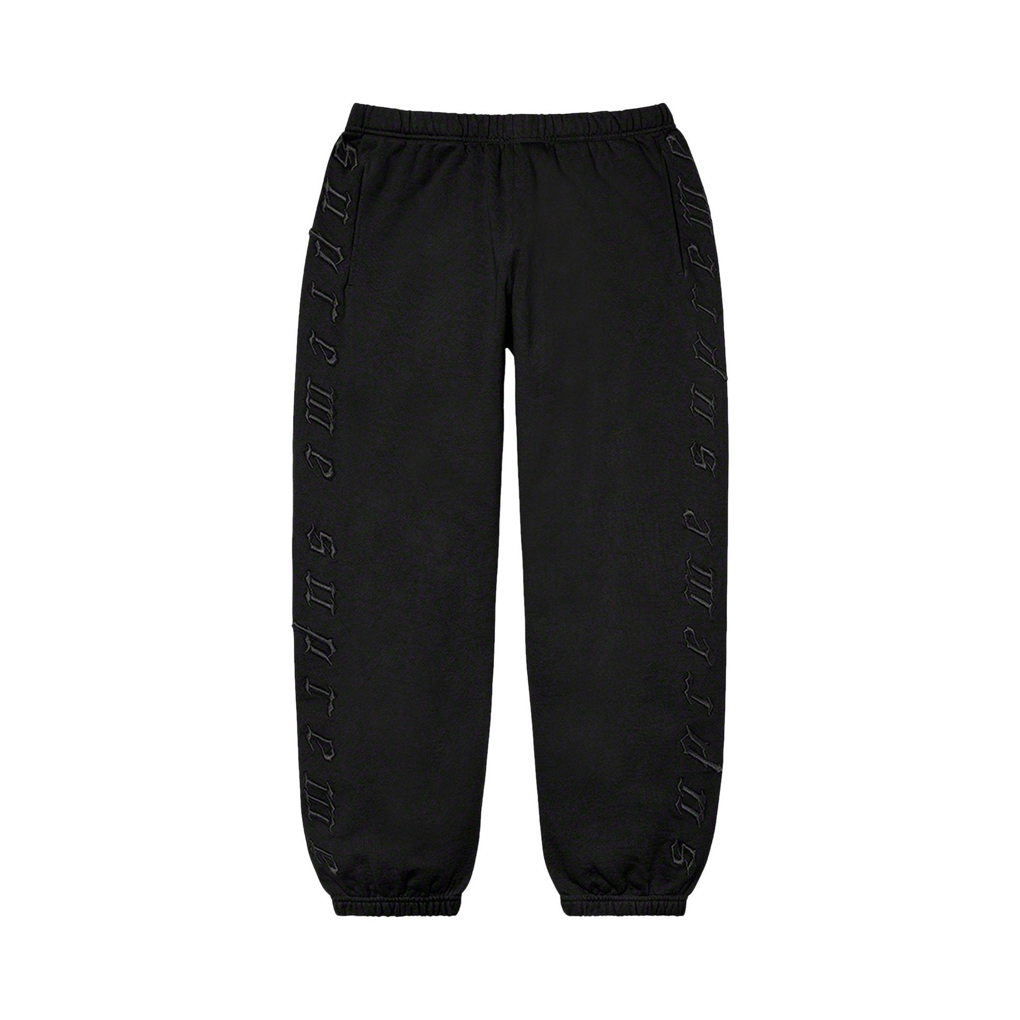 Supreme Raised Script Sweatpants - Black | Editorialist