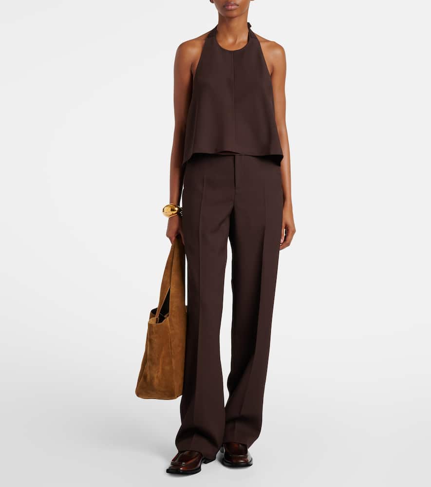 WARDROBE.NYC Open-back halterneck wool top