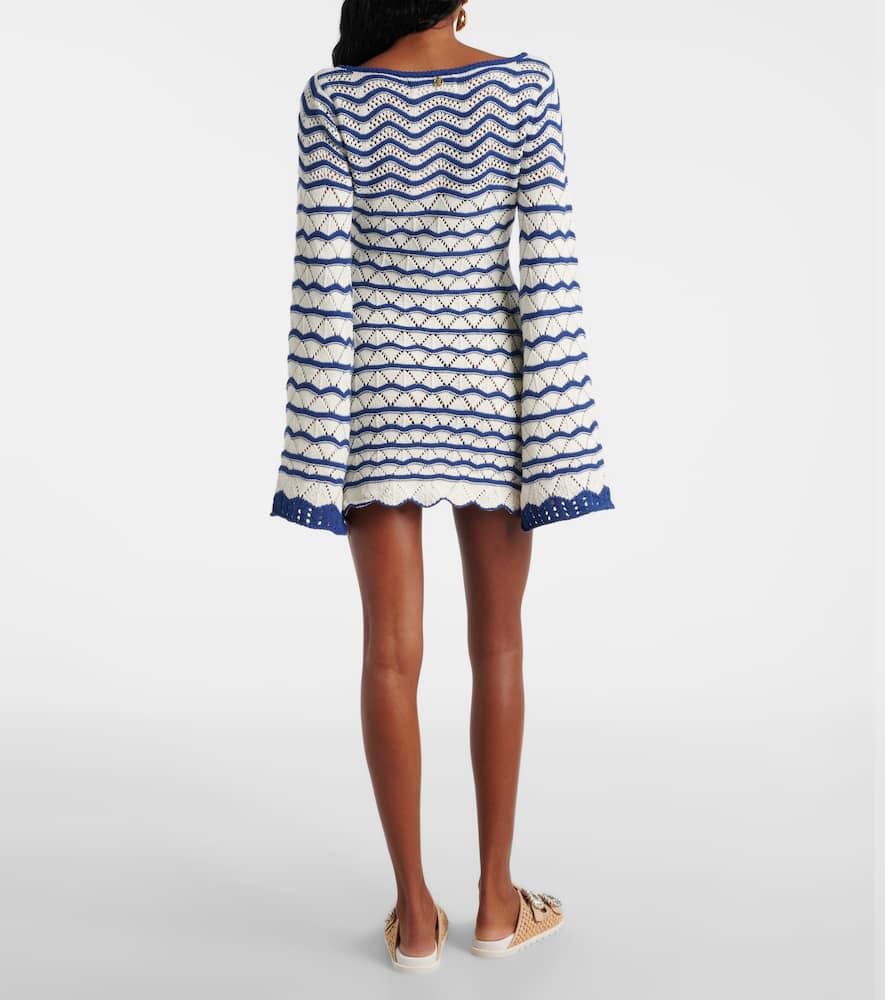 bananhot rey striped crochet beach dress Bananhot Mini Rey Dress