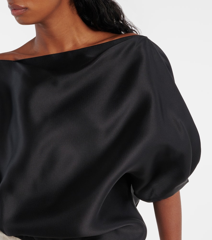 Haut En Soie Organza Avec Plissés Pintuck - Marque Khaite - Taille 8 - Noir - Neuf Sans étiquettes