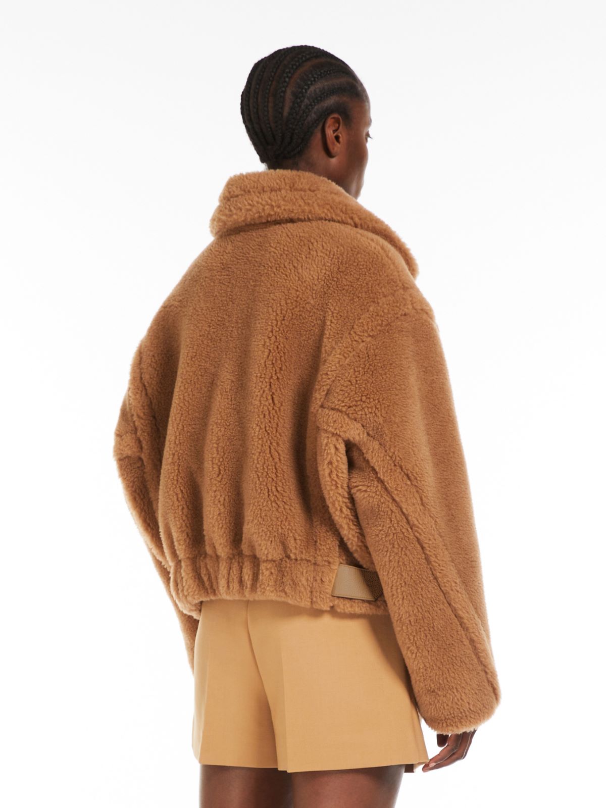 【関送無料】 Max Mara camel Teddy cropped jacket Max Mara Cropped Teddy Bear Icon Coat - Camel - 50% Off