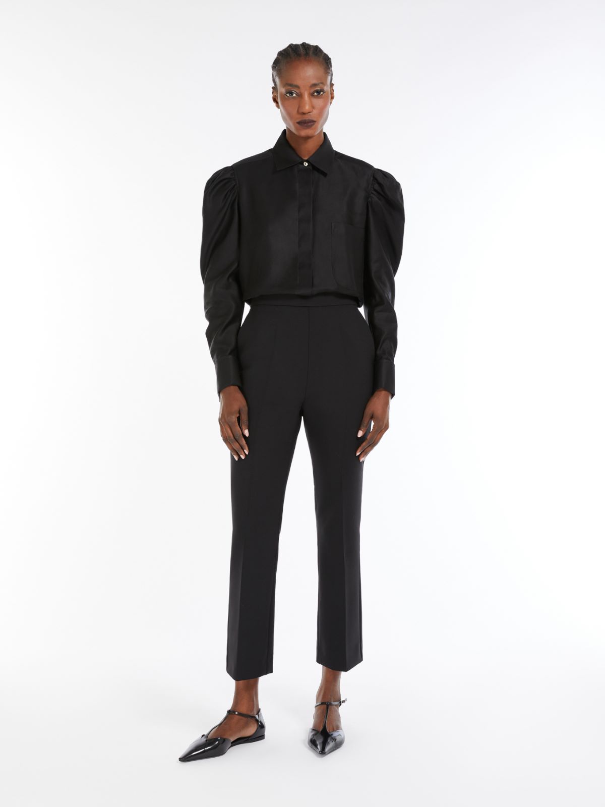 Max Mara Wool CrêPe Trousers In Black - 30% Off | Editorialist display picture 1