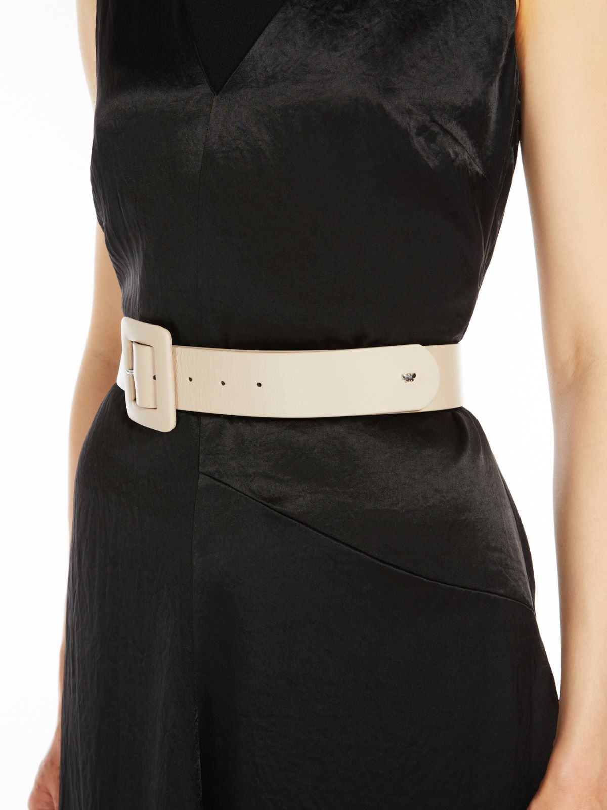 Max Mara Nappa Leather Belt In Sand - 50% Off | Editorialist